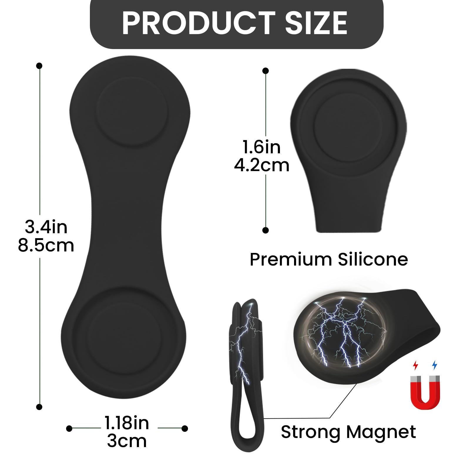 FINGER TEN Golf Ball Marker Hat Clip Magnetic Value 3 6 9 12 Pack Set Silver Durable Removable Attaches Easily to Hats Caps Belt (3 Pcs-Black&Blue&Orange)