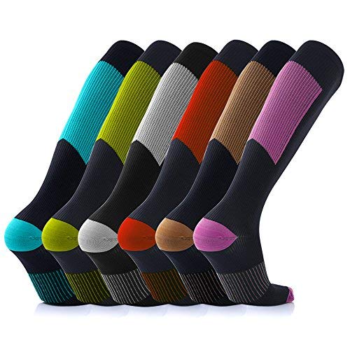 Extreme Fit Copper Compression Socks for Men & Women - made for running, athletics, pregnancy and travel - 6 Pair (Large/X-Large)