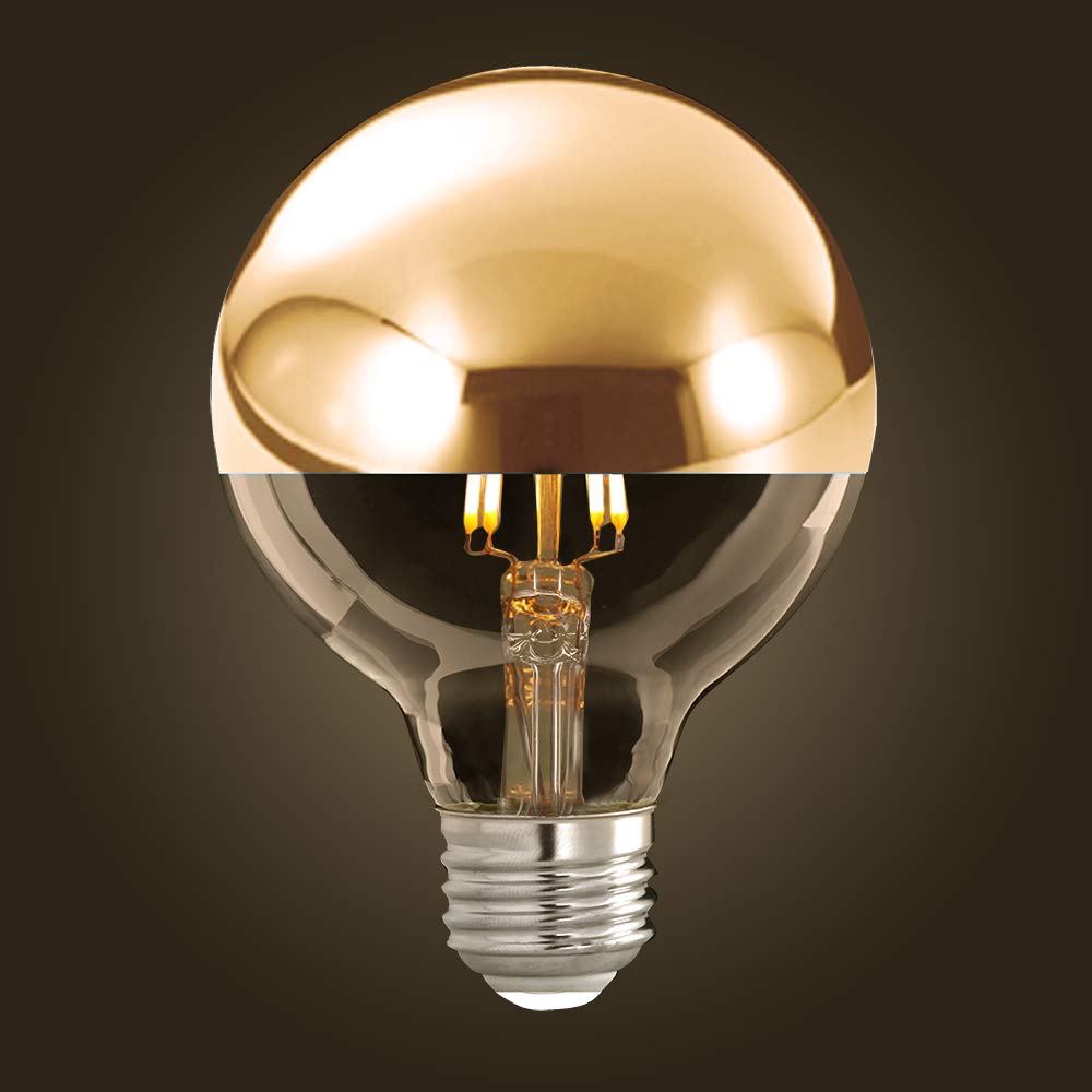 Feit Electric G2540/GOLD/827/FIL/4 40 W EQ G25 DM Specialty Decor LED Light Bulb, 4-Pack