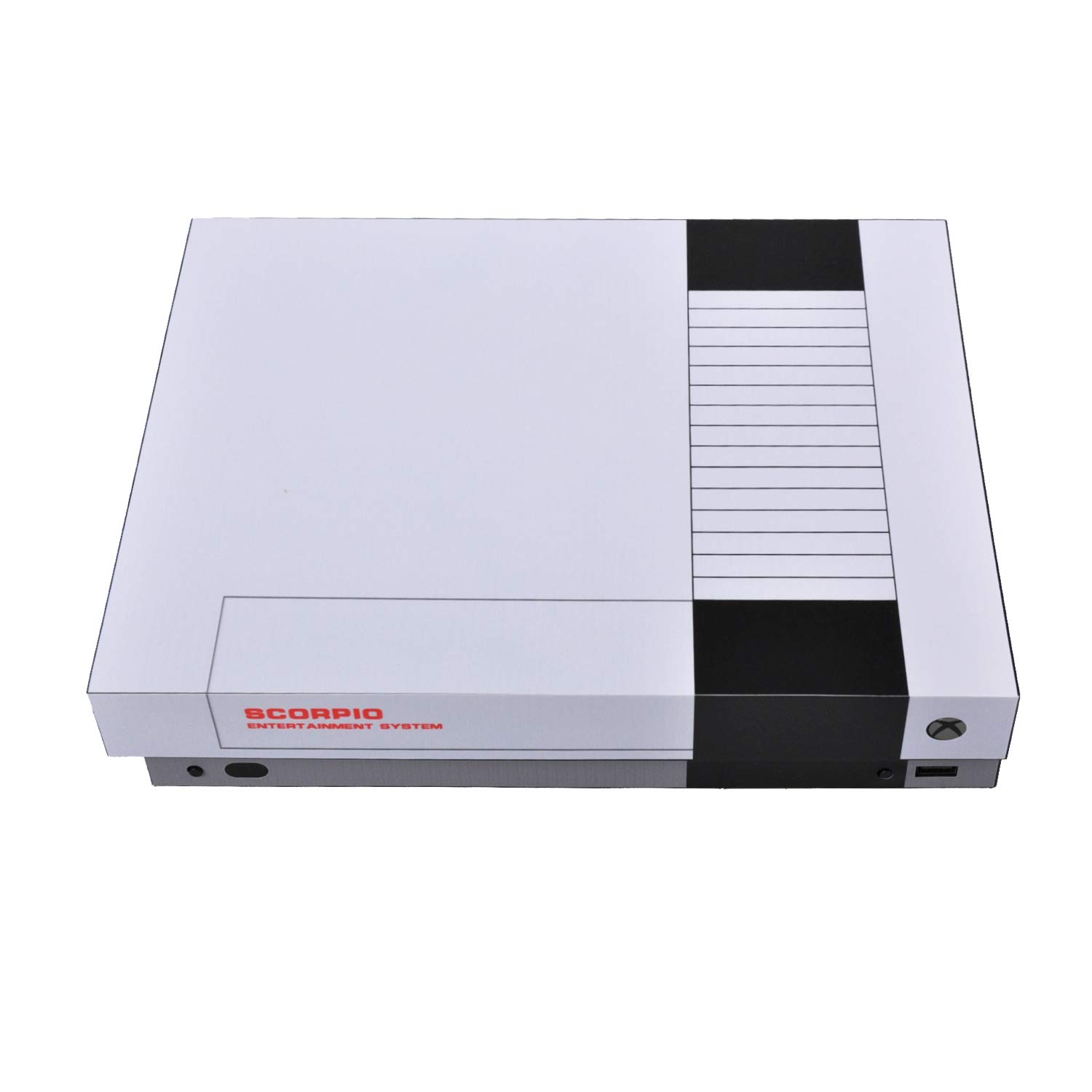 eXtremeRate 8-bit NES Skin Stickers for Xbox One X Console Controller with 2 Pcs Home Button Decals