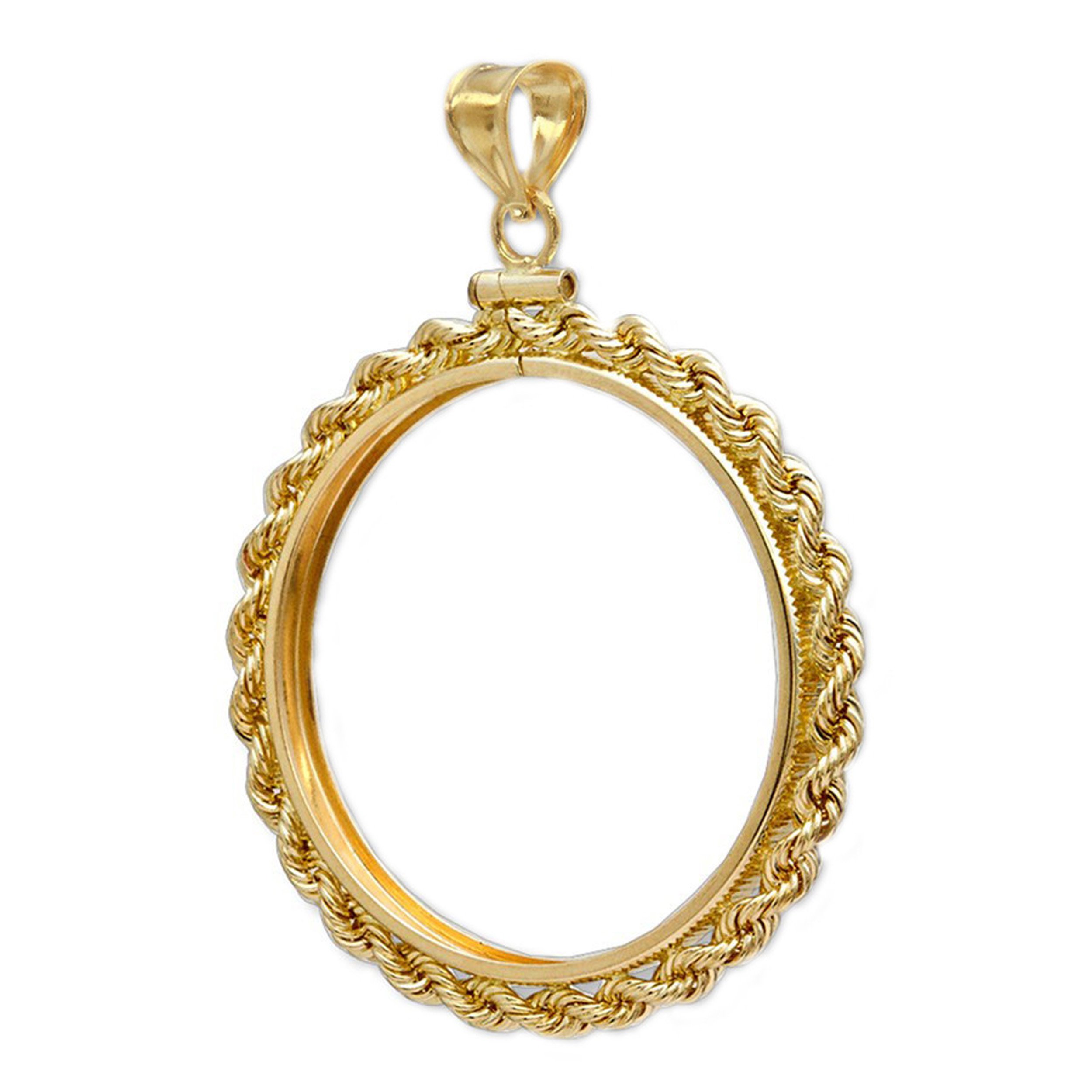 Flintski Jewelry Churchill Dollar Gold Filled Rope Coin Bezel Frame Mount 38.5mm x 3mm