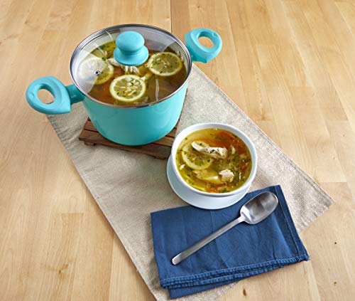 IMUSA USA IMU-30055 Stock Pot, 6.5Qt, Teal