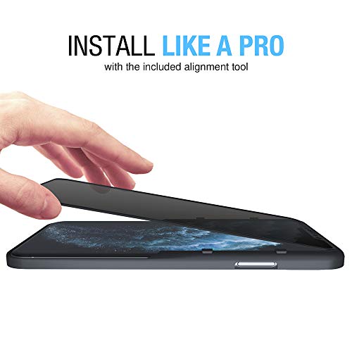 FlexGear Privacy Screen Protector for iPhone 11 Pro Max [Full Coverage] Tempered Glass (2-Pack)