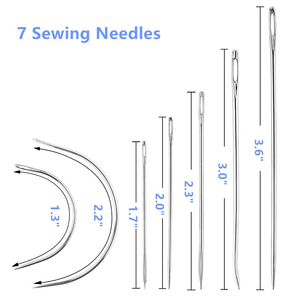 Fezep Upholstery Repair Kit, Upholstery Thread 3 Rolls Black (150 Yard) and 3 Rolls Beige (150 Yard) Includes a Heavy Duty Assorted Hand Sewing Needles kit