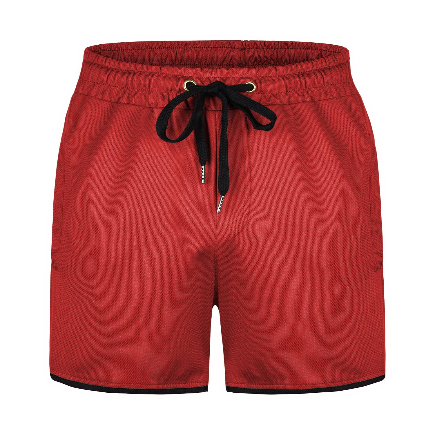 FLYFIREFLY Men's 4" Workout Running Shorts Quick Dry Lightweight Gym Yoga Shorts Red