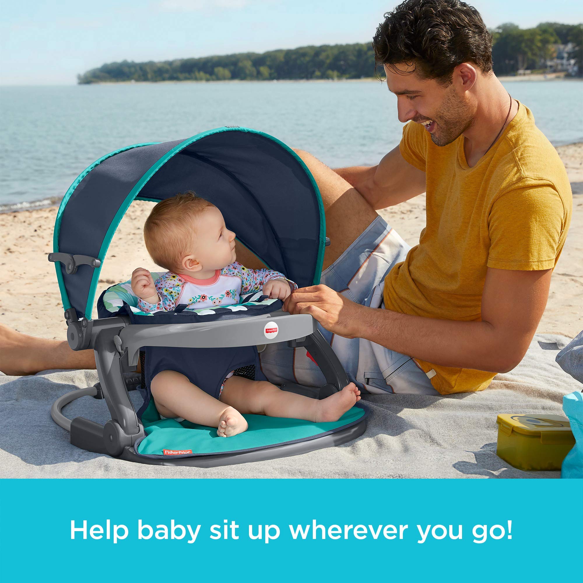 Fisher-Price GHP43 On The Go Sit Me Up Floor Seat, Pixel Forest