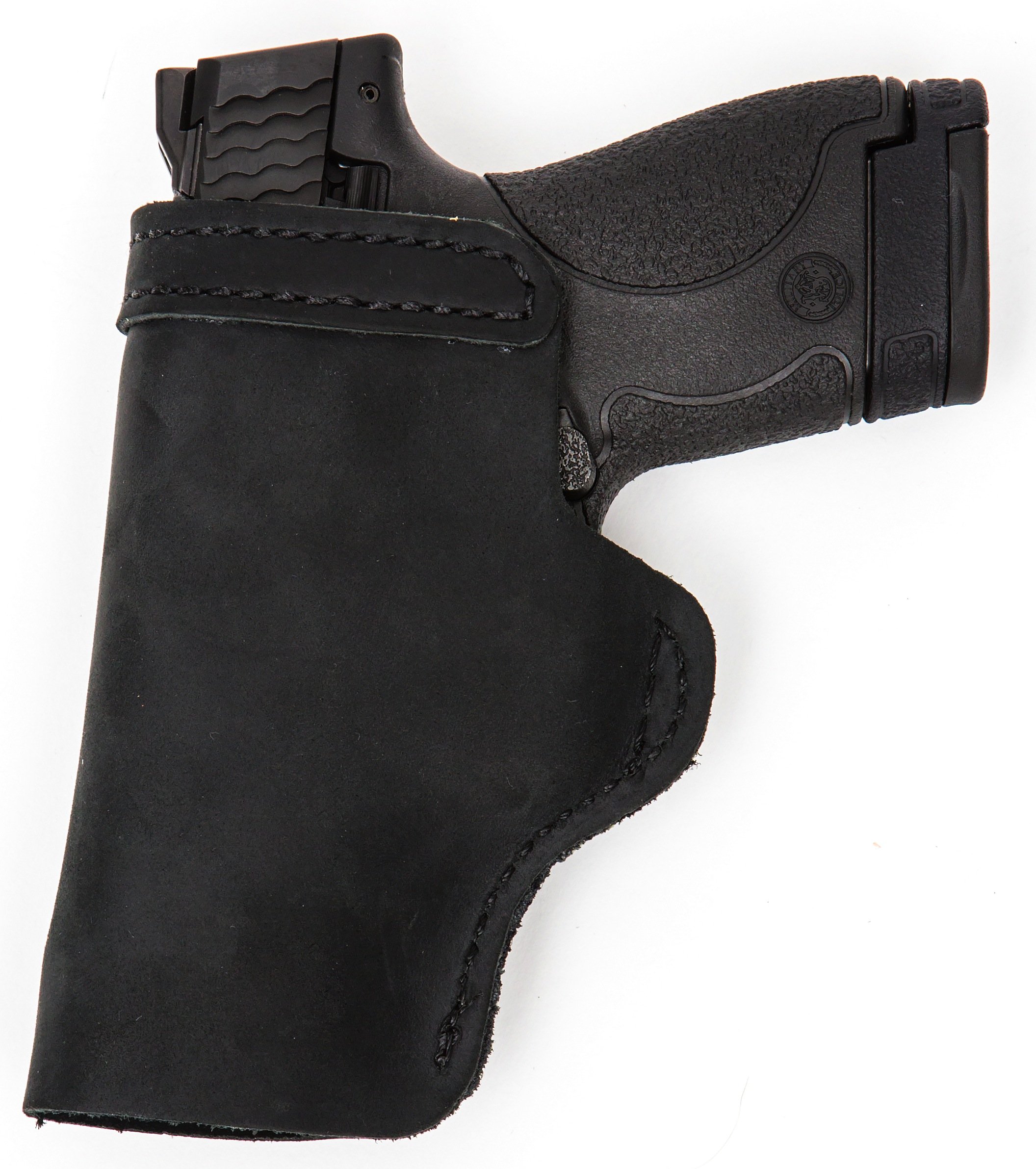 Fits Smith and Wesson M&P SHIELD 9mm 40 S&W 2.0 Lightweight CCW IWB Leather Gun Holster New Black (Right)