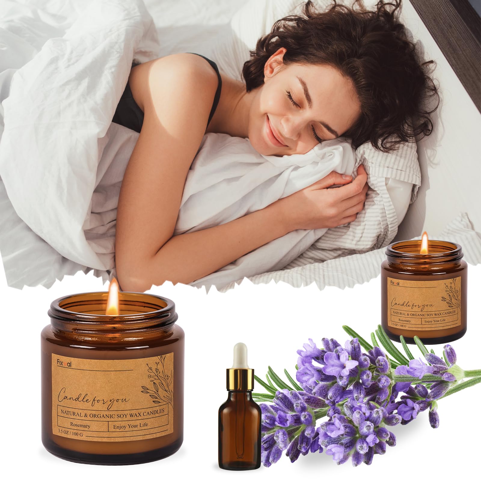 Fixwal 8 Pack Scented Candles Gifts for Women, 3.5oz Glass Jar Soy Candles for Birthday Valentine Mother's Day