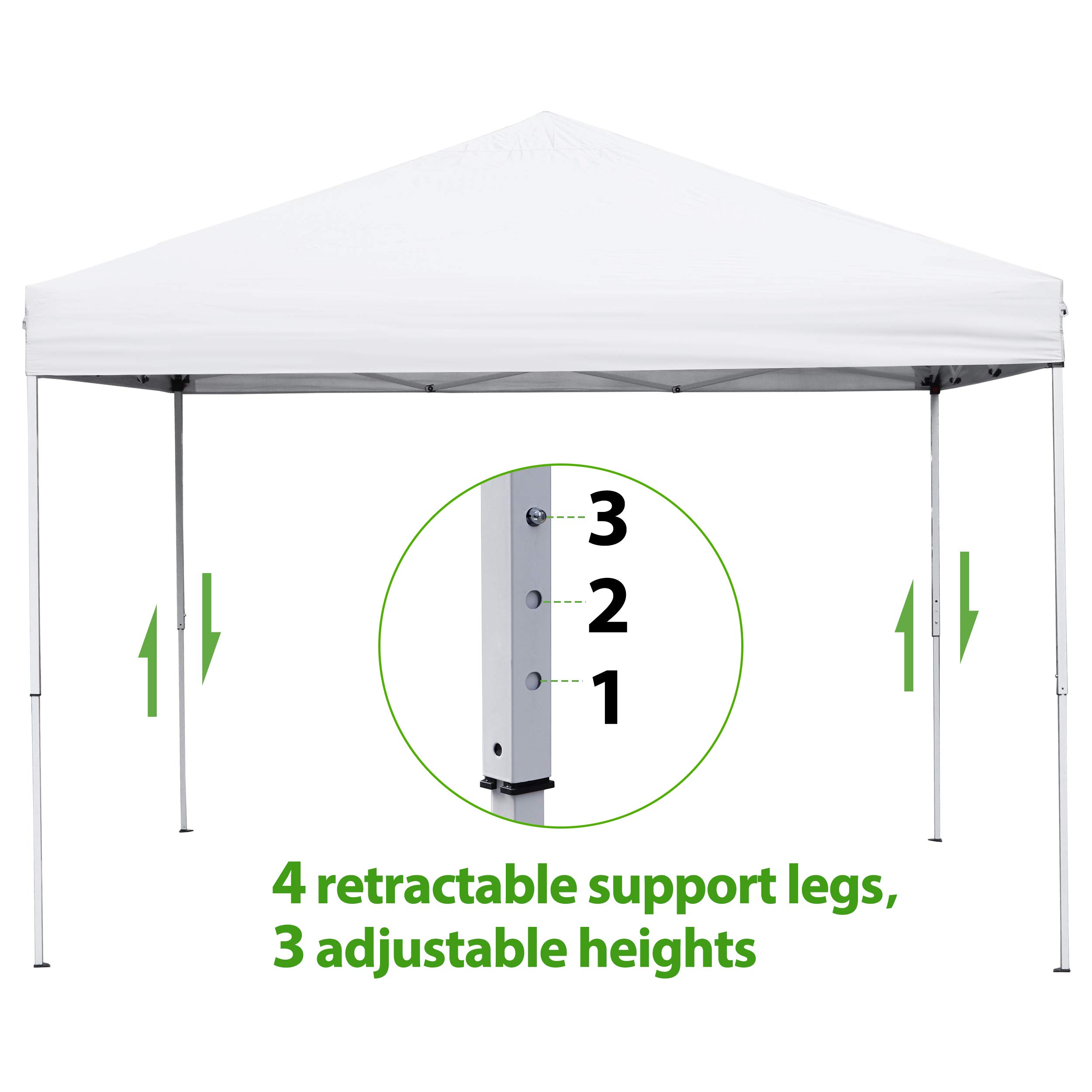 F2C 10x10 FT Pop Up Canopy Tent, Foldable Adjustable Outdoor Waterproof Sun Protection Shelter with Wheeled Carry Bag for Camping Picnic Wedding Party (Gray)