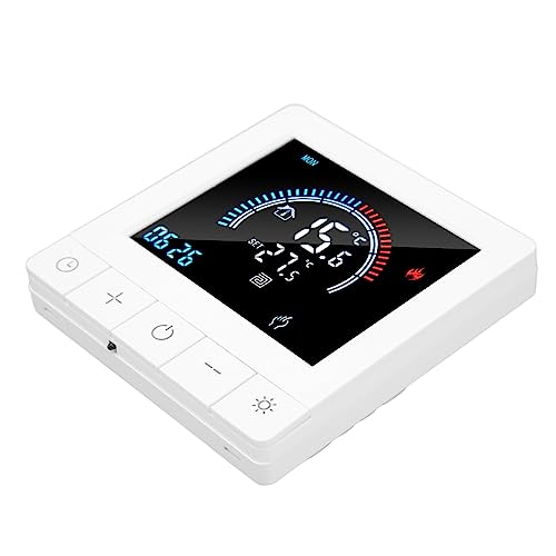 Floor Heating Thermostat, Home Temperature Controller AC90V-240V NTC Sensor 5-60℃ Setting High Accuracy LCD Screen for Shopping Mall (3A with Linkage)