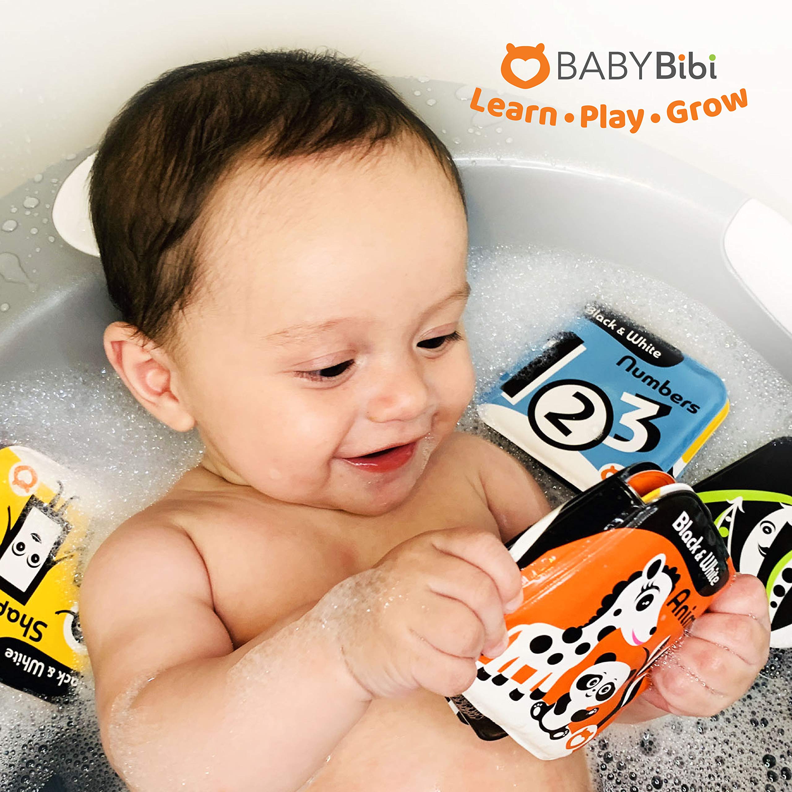 Floating Baby Bath Books β High Contrast Black and White Waterproof Bath Books for Babies 3+ Months