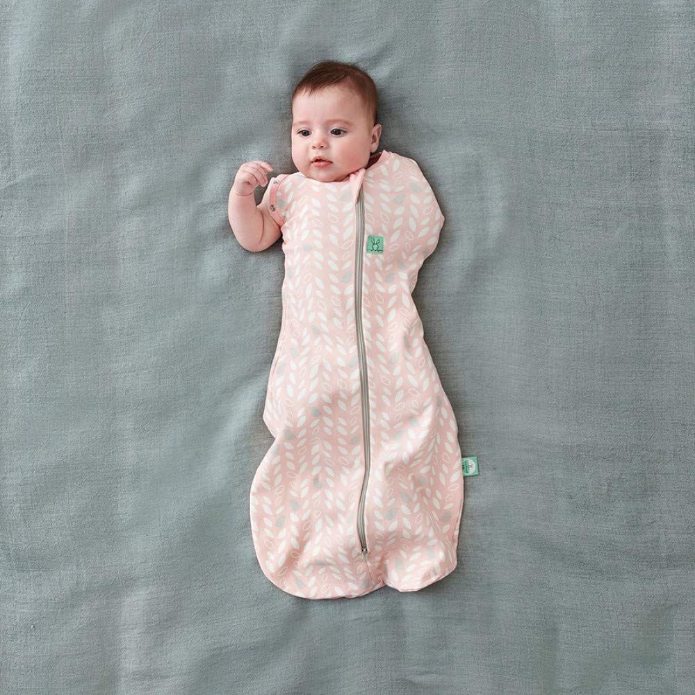 ergoPouch 1 tog Cocoon Swaddle Bag- 2 in 1 Swaddle Transitions into arms Free Wearable Blanket Sleeping Bag. 2 Way Zipper for Easy Diaper Changes (Spring Leaves, 0-3 Months)