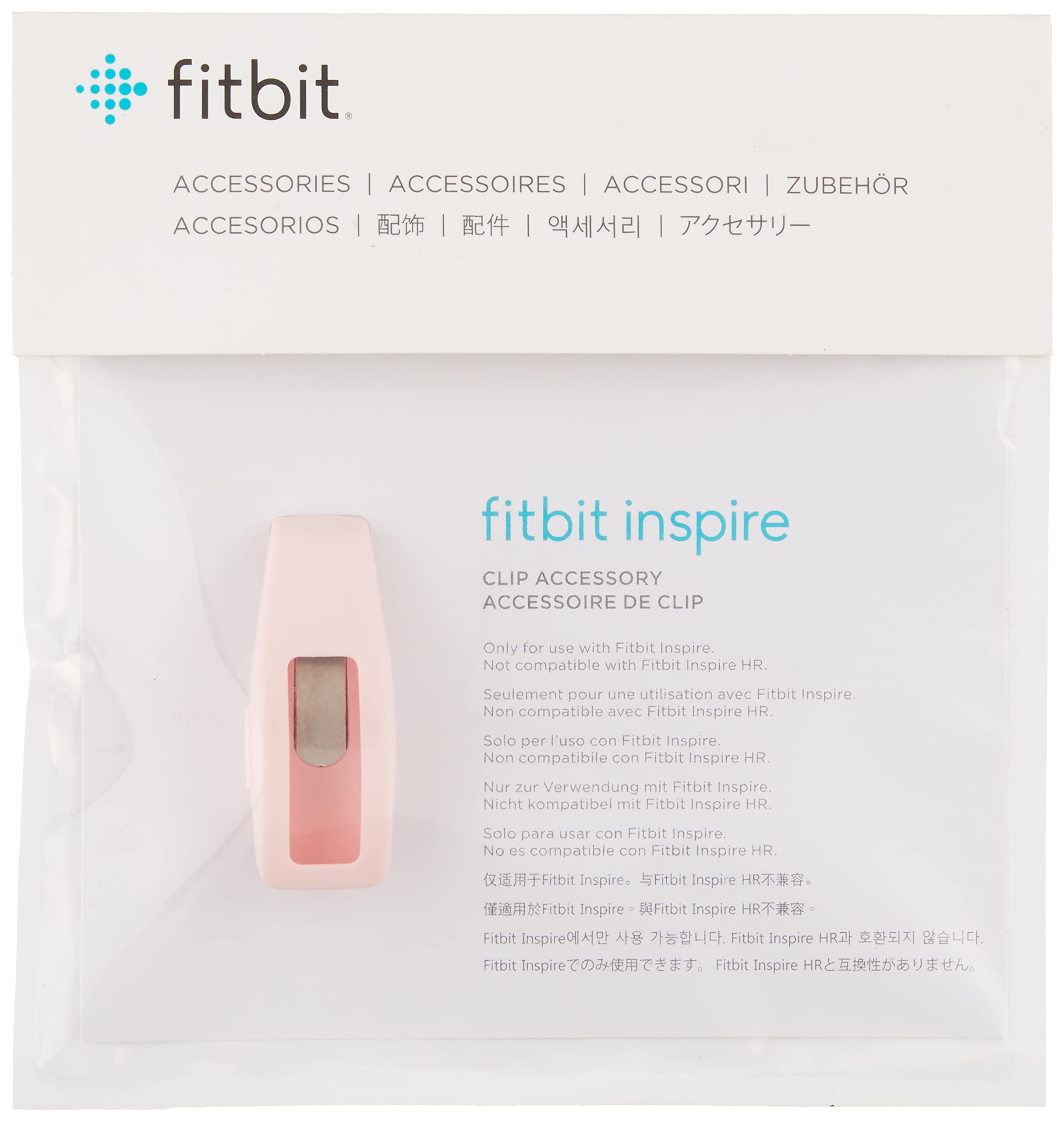 Fitbit Inspire Accessory Clip, Official Fitbit Product, Soft Pink
