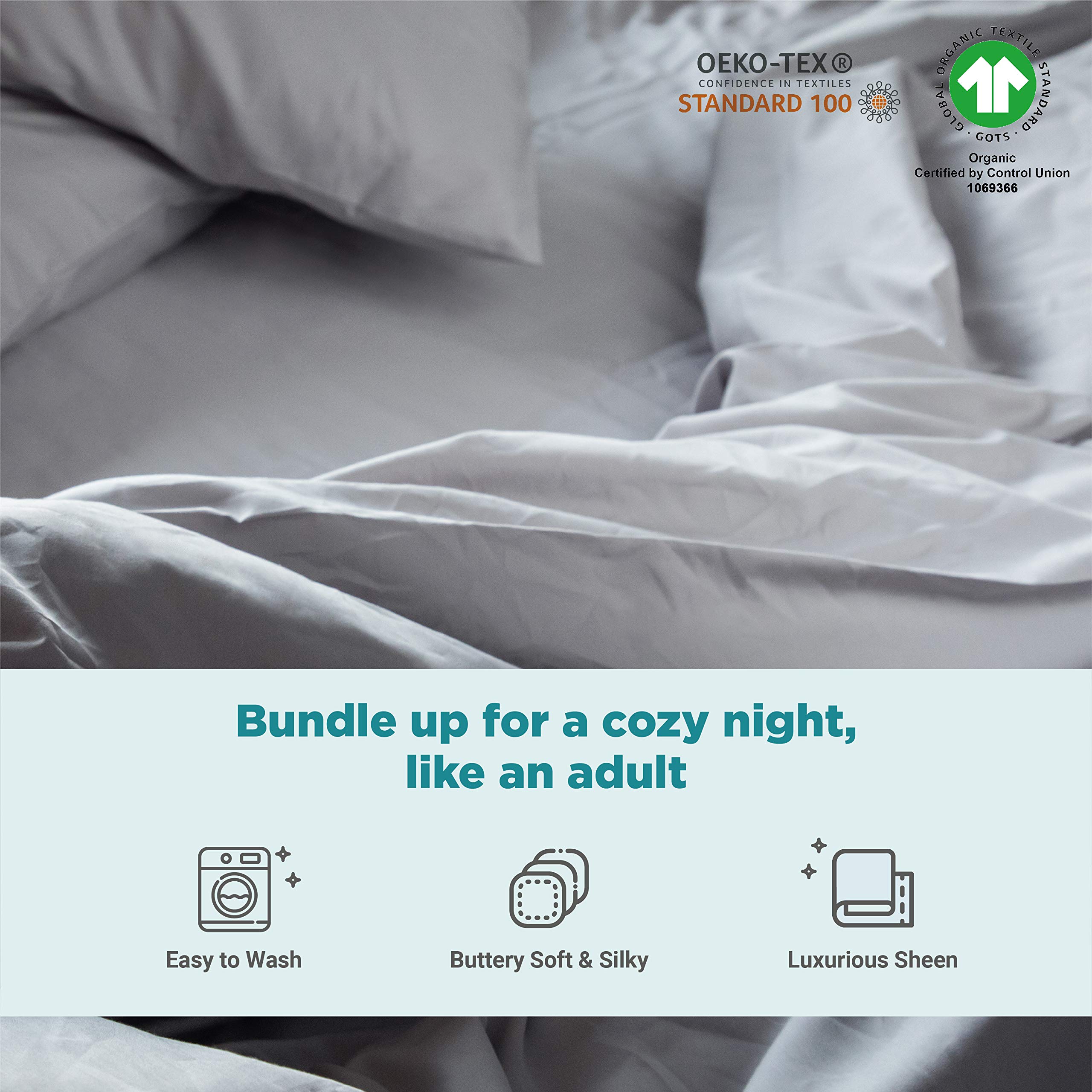 Fabdreams 100% Organic Cotton California King Size Sheet Set | 400 Thread Count Sheet Set | GOTS Certified | Long Staple Cotton | Upto 17" Elasticised Deep Pockets | Soft Silky Shiny | White