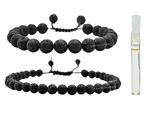 Mosquito Repellent Bracelets and Anklet Repeller with Essential Oil Refill Container - Lava Stone Camping Essentials Mosquito Bracelets for Adults Bug Repellent Bracelets - Pack of 2 Bug Bands