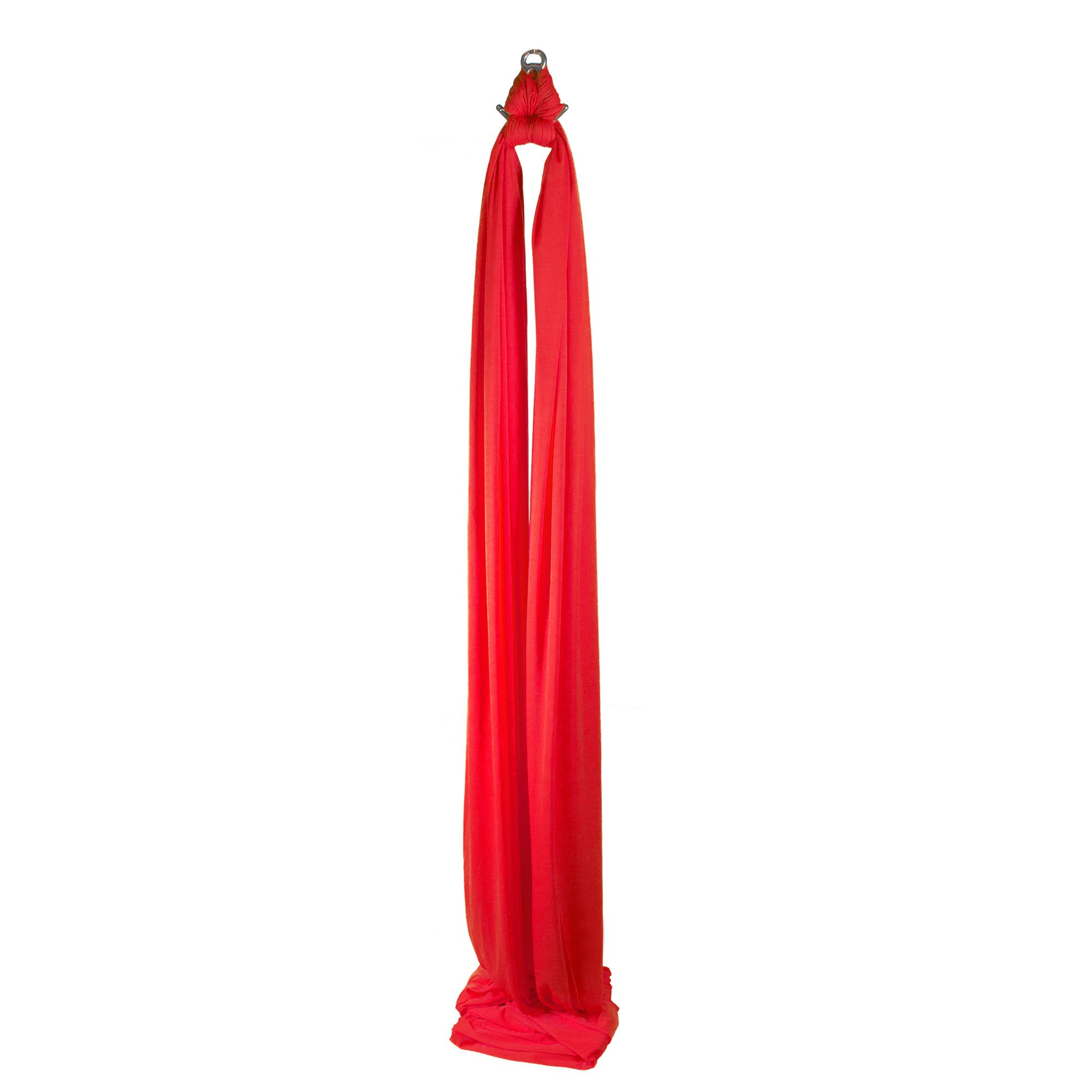Firetoys Professional Aerial Silks Fabric/Tissues, Medium Stretch Silk WLL 128kg (Red, 12 Metre)