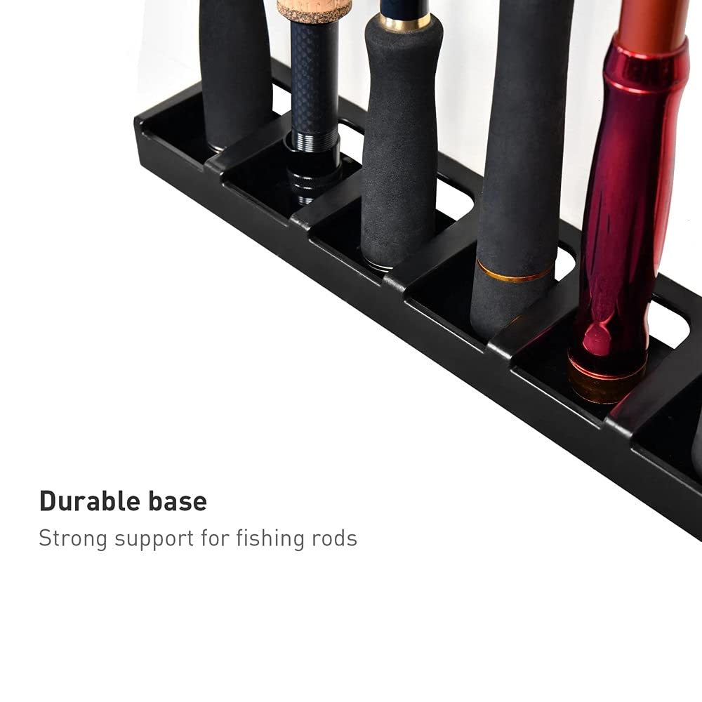 FKSDHDG Vertical 6-Rod Rack Fishing Pole Holder ABS Plastic Material Fishing Rod Display Rack Fixed Frame Fishing Rod Fishing Accessories Tools