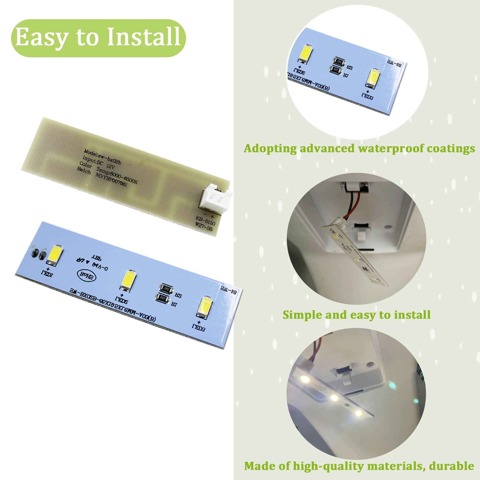 SW-BX02B Refrigerator LED Light Board and Refrigerator Bulb Replacement for Frigidaire LED Light,Refrigerator LED Light Module ZBE2350HCA(1pc)