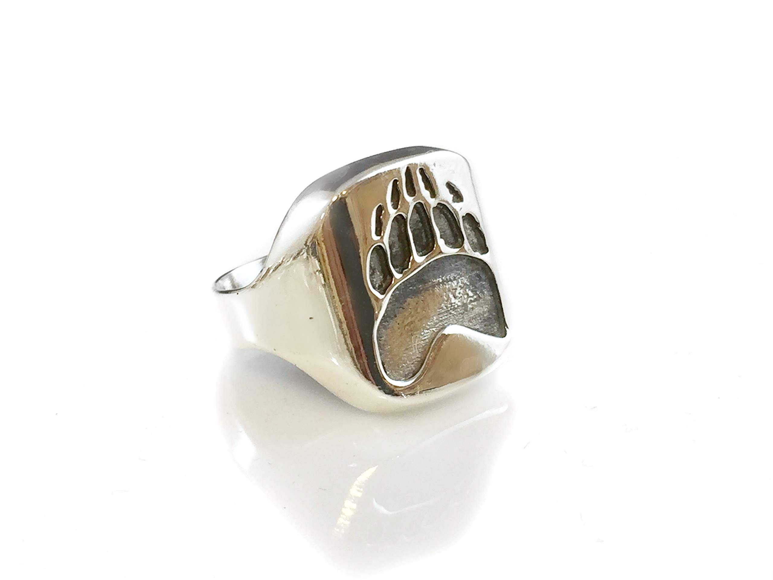 EZI ZINO Jewelry Designer Bear Claw/paw Signet Ring Solid Sterling Silver 925 (12.5)