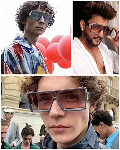 FEISEDY One Piece Square Sunglasses Women Men Metal Buckle Design B2540
