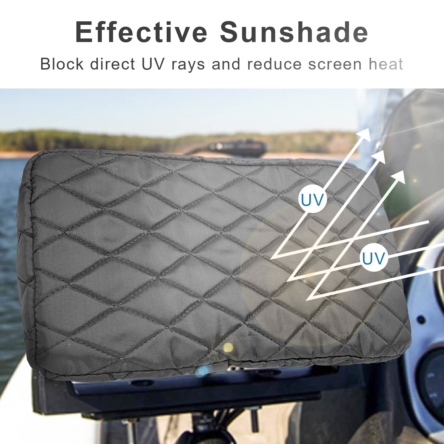 Fish Finder Cover for Humminbird Helix 7 All Series, Splash-Proof Sun Cover for H7 Gimbal Mount Installations, Protects Your Screen from Sun/Weather Damage with Drawstring