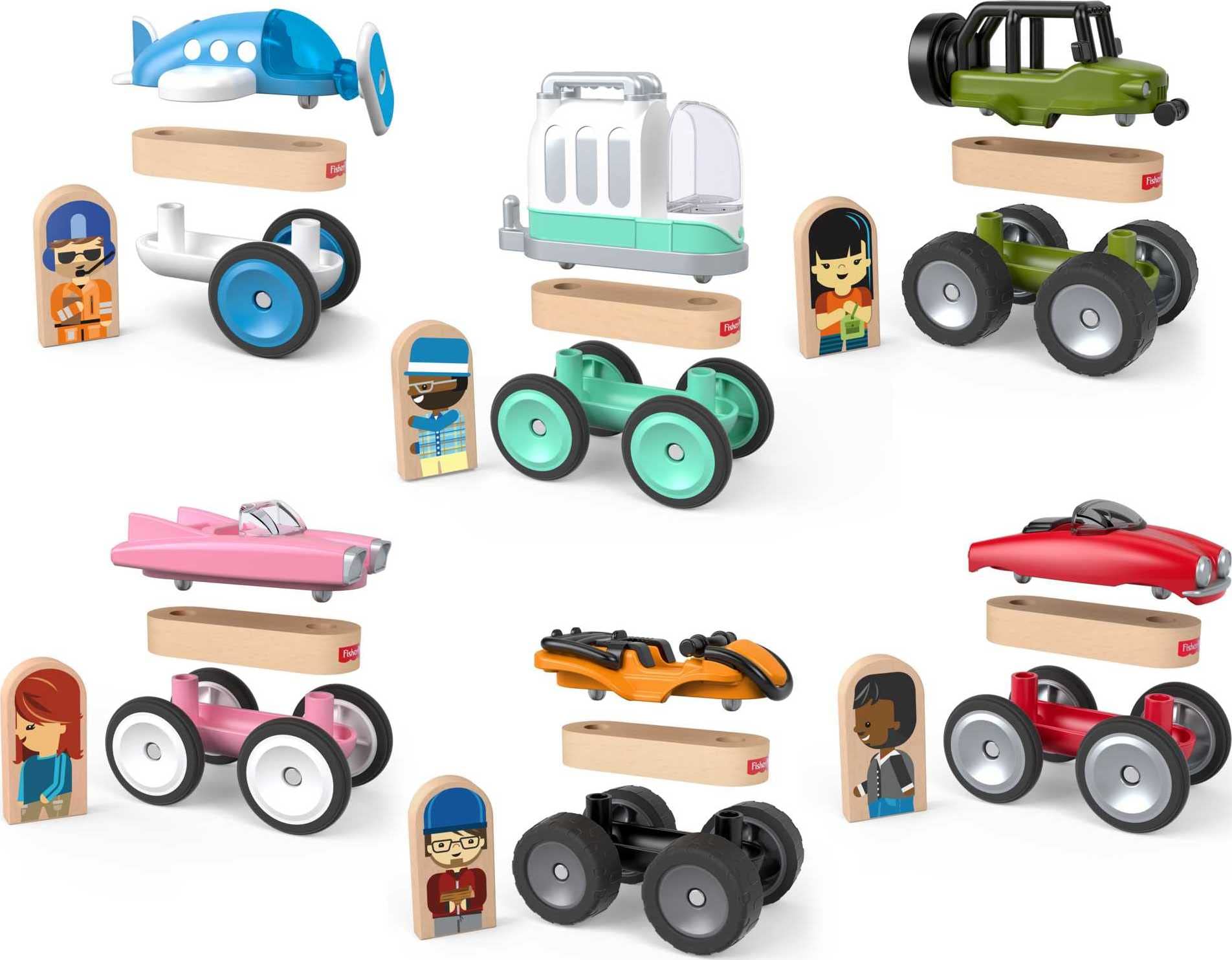 Fisher-Price Wonder Makers Design System Vehicle 6-Pack
