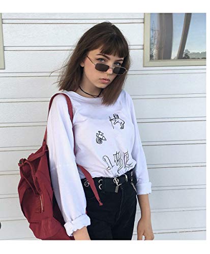 FEISEDY Vintage Small Rectangle Sunglasses Women Men Retro Trendy Square Metal Frame Sun Glasses B2295