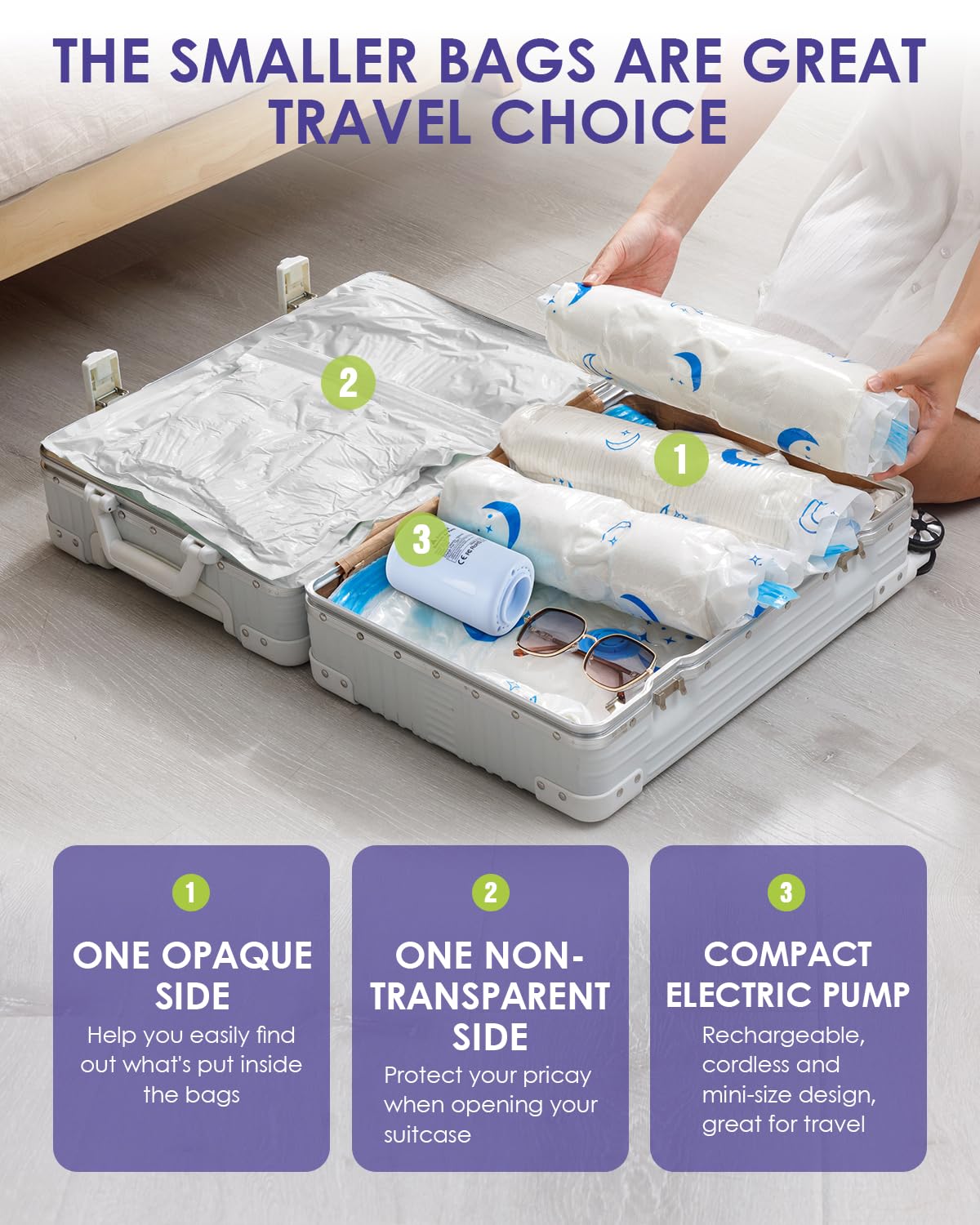 Vacuum Storage Bags, 5 Pack Large Size (32"x22") Reusable Vacuum Compression Space Saving Bag for Clothes, Mattress, Blankets, Duvets, Pillows, Comforters, Quilts, Dresses, Travel