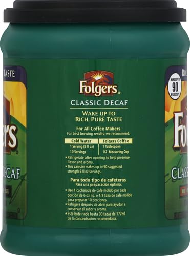 Folgers Classic Decaf Medium Roast Ground Coffee, 11.3 Ounces