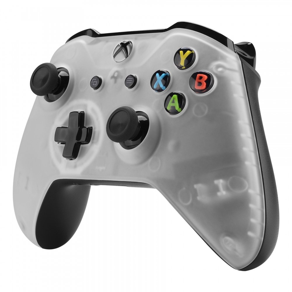 eXtremeRate Foggy Clear Faceplate Cover for Xbox One Wireless Controller (Model 1708), Custom Case Replacement Front Housing Shell for Xbox One S & Xbox One X Controller - Controller NOT Included