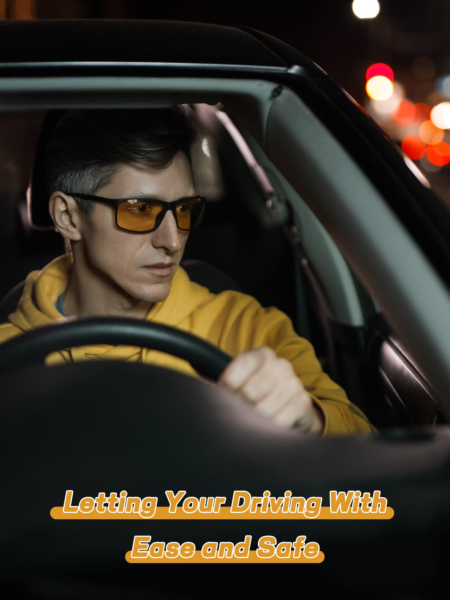 Flutesan 4 Pieces Night Driving Glasses Polarized Walking Glasses Anti Glare Driving Sunglasses for Men UV Protection(Multicolor)