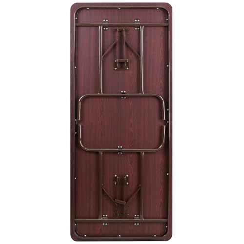 Flash Furniture Frankie 6-Foot Mahogany Melamine Laminate Folding Banquet Table
