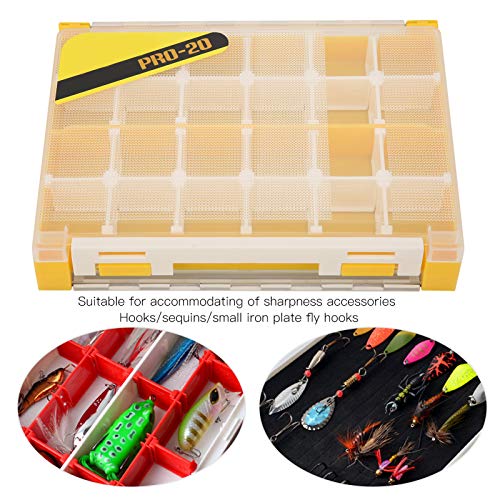 Fishing Bait Box Bait Storage Case Fishing Lure Case Double Layer Insert Bait Box Fishing Gear Accessory(yellow)