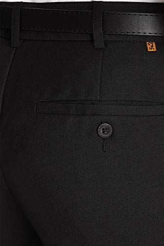 Farah | Men's | Hidden Stretch Waistband Pants | Stylish Comfort & Flexibility in Men's Tailored Slacks | Black