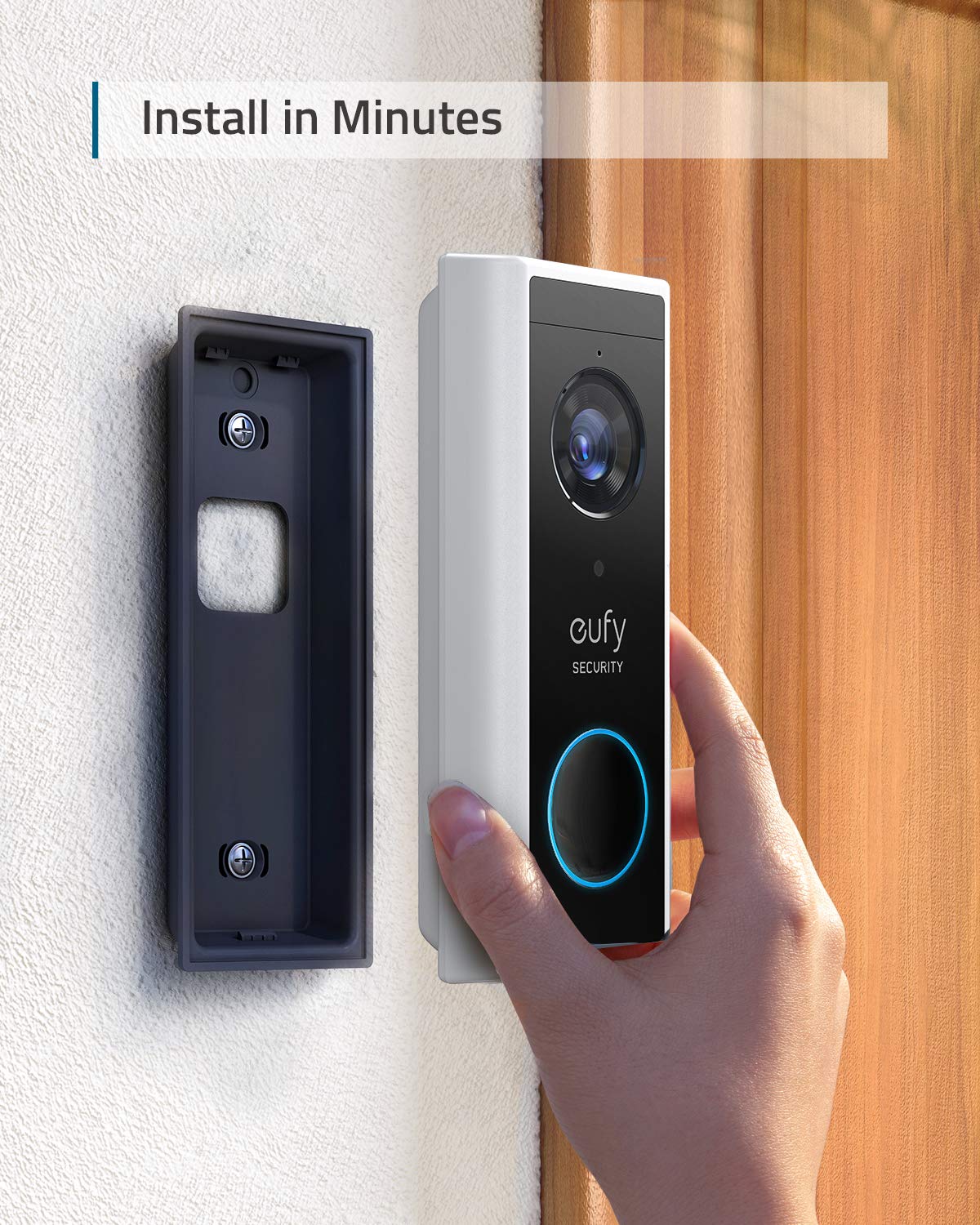 eufy Security Video Doorbell S220 White (Battery-Powered) Kit, Security Camera, 2K Resolution, 180-Day Battery Life, No Monthly Fees, HomeBase with High-Power Wi-Fi and Built-in Storage