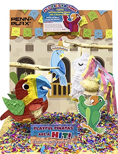 Penn-Plax Birdie Pinata with Natural Nesting Material β Safe for Medium and Large Birds β Colorful & Fun Addition to Any Cage β Large