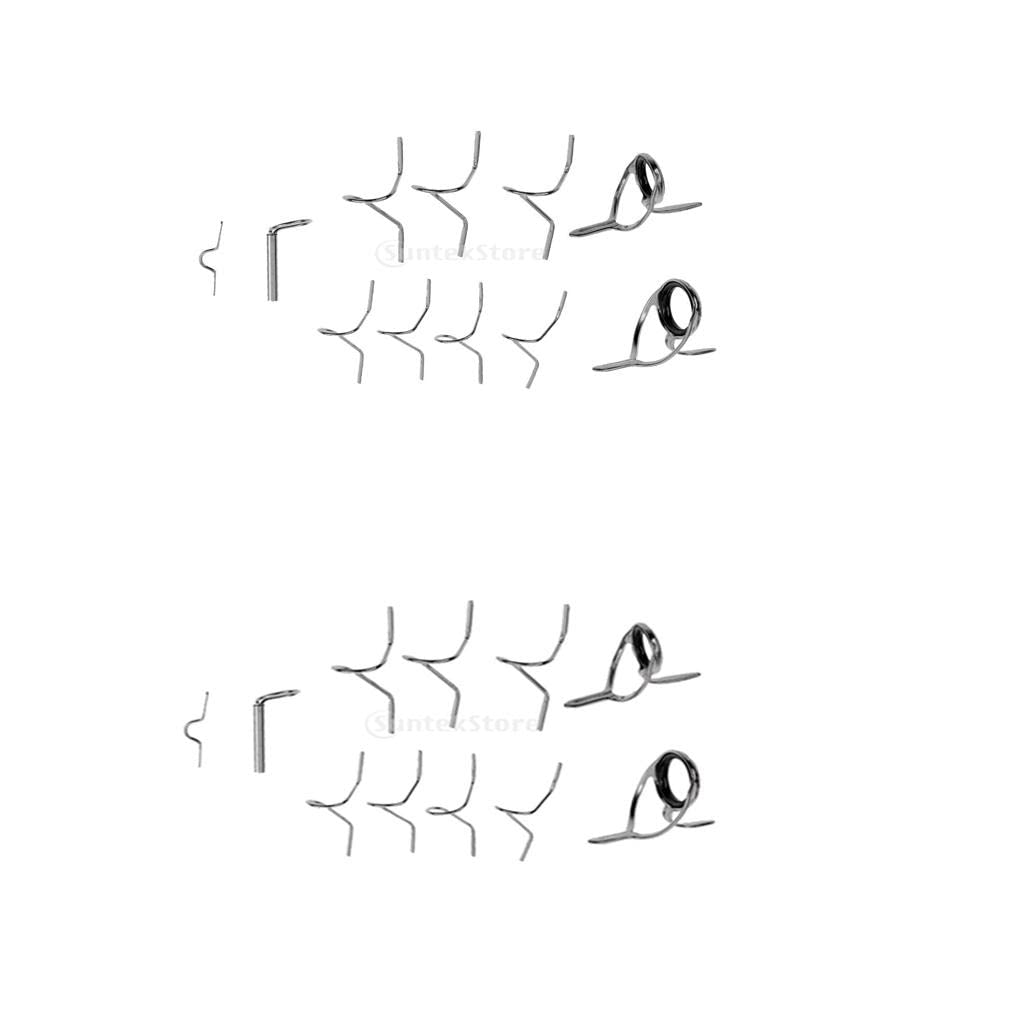 Fly Fishing Rod Guide Set 9FT 4-6WT Stainless Steel Snake Guide Tip-top Kit, 22 Pieces/Pack