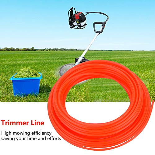 YWBL-WH 49-Foot Round Nylon Trimmer Cord Line for Lawn Mower Brush Cutter Grass Trimmer Strimmer(red(2.4mm*15m)), Cutting Tool