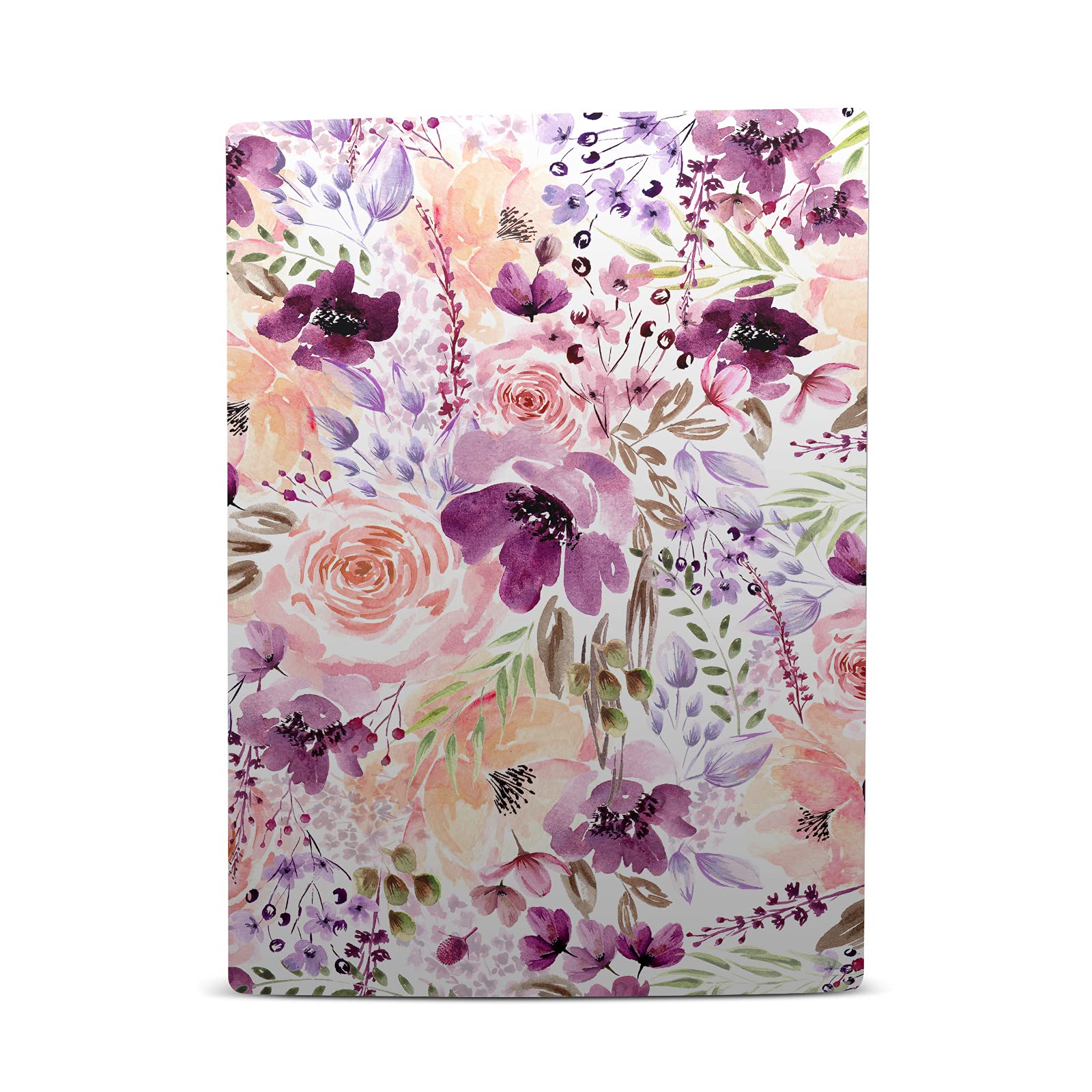 Floral Chaos Art Mix Matte Vinyl Faceplate Sticker Gaming Skin Case Cover Compatible with Sony Playstation 5 PS5 Digital Edition Console and DualSense Controller