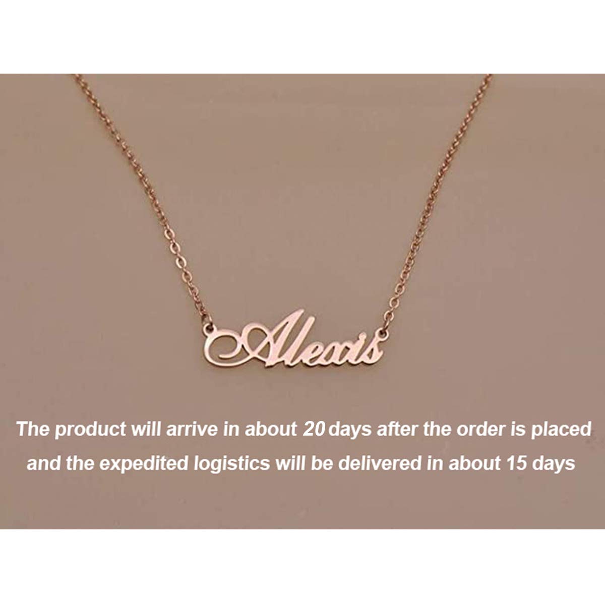 Flowshey Custom Name Necklace Personalized Gift Necklace 18K Gold Plated Nameplate Jewelry for Women