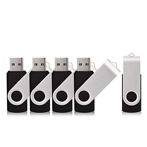 Flash Drive, USB Drive 5 X 16 GB USB Flash Drive 16 gb Thumb Drive Memory Stick Swivel Keychain Design Mixcolor (16GB5) (mixcolor5)