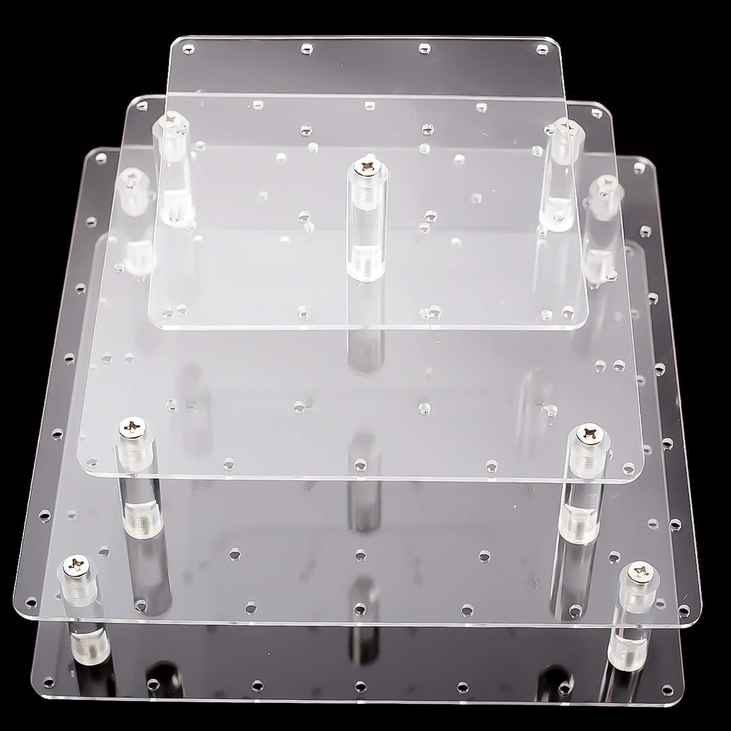 KINJOEK 56 Holes 3 Tier Acrylic Cake Pop Stand, Square Clear Cake Pop Holder, Lollipop Candy Stick Display for Party Birthday Weddings Christmas Anniversaries Gift Decorative