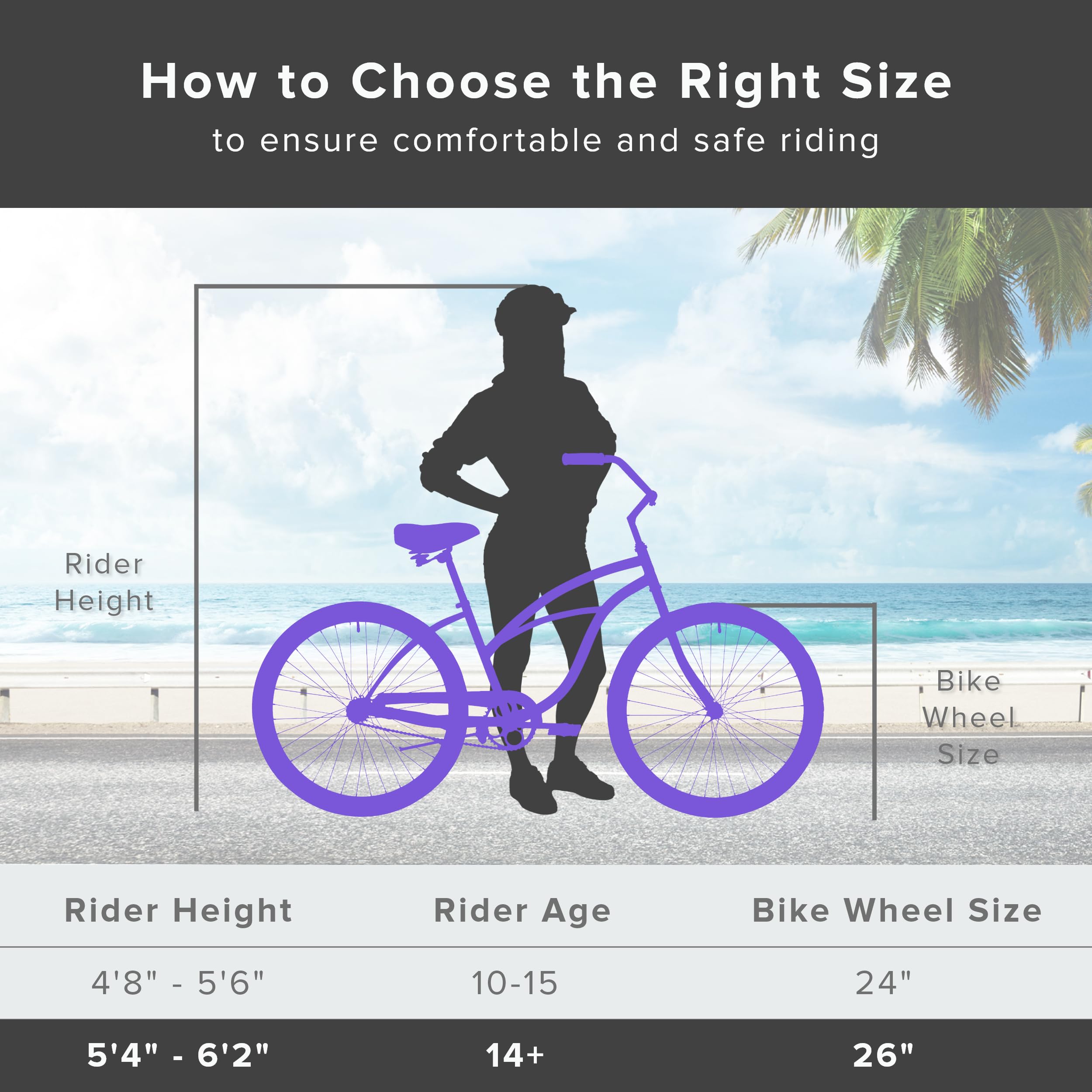 Firmstrong Urban Women's Beach Cruiser Bike, 7 Speed Bicycle, 26 Inch Wheels, Purple