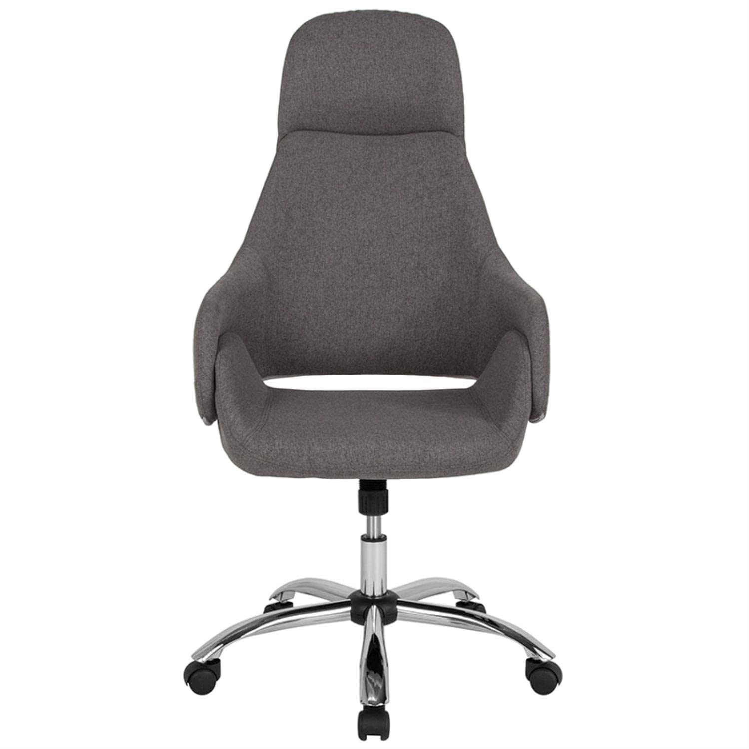 Flash Furniture Marbella Home and Office Upholstered High Back Chair in Dark Gray Fabric