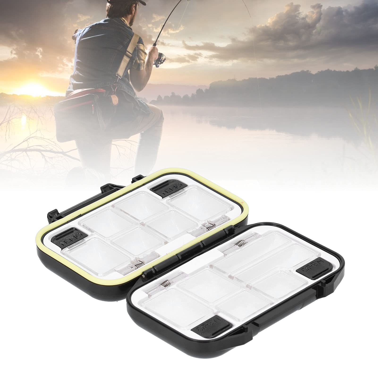 Fishing Gear Accessories Case, Detachable Lure Hook Storage Bo Fishing Tackle Box for Outdoors for Fishing((black))