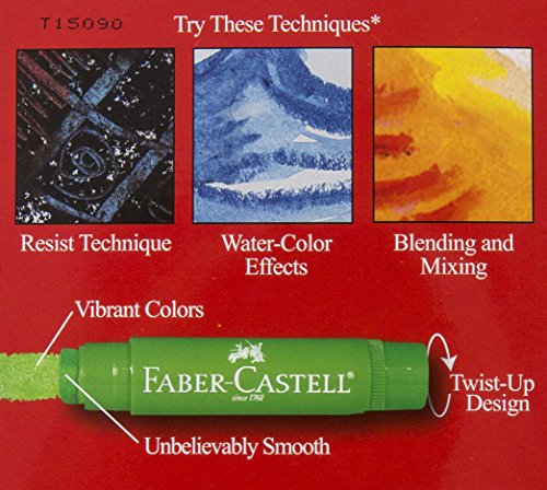Faber-Castell Gel Sticks - 12 Twistable Watercolor Crayons for Kids with Brush - Watercolors for Kids