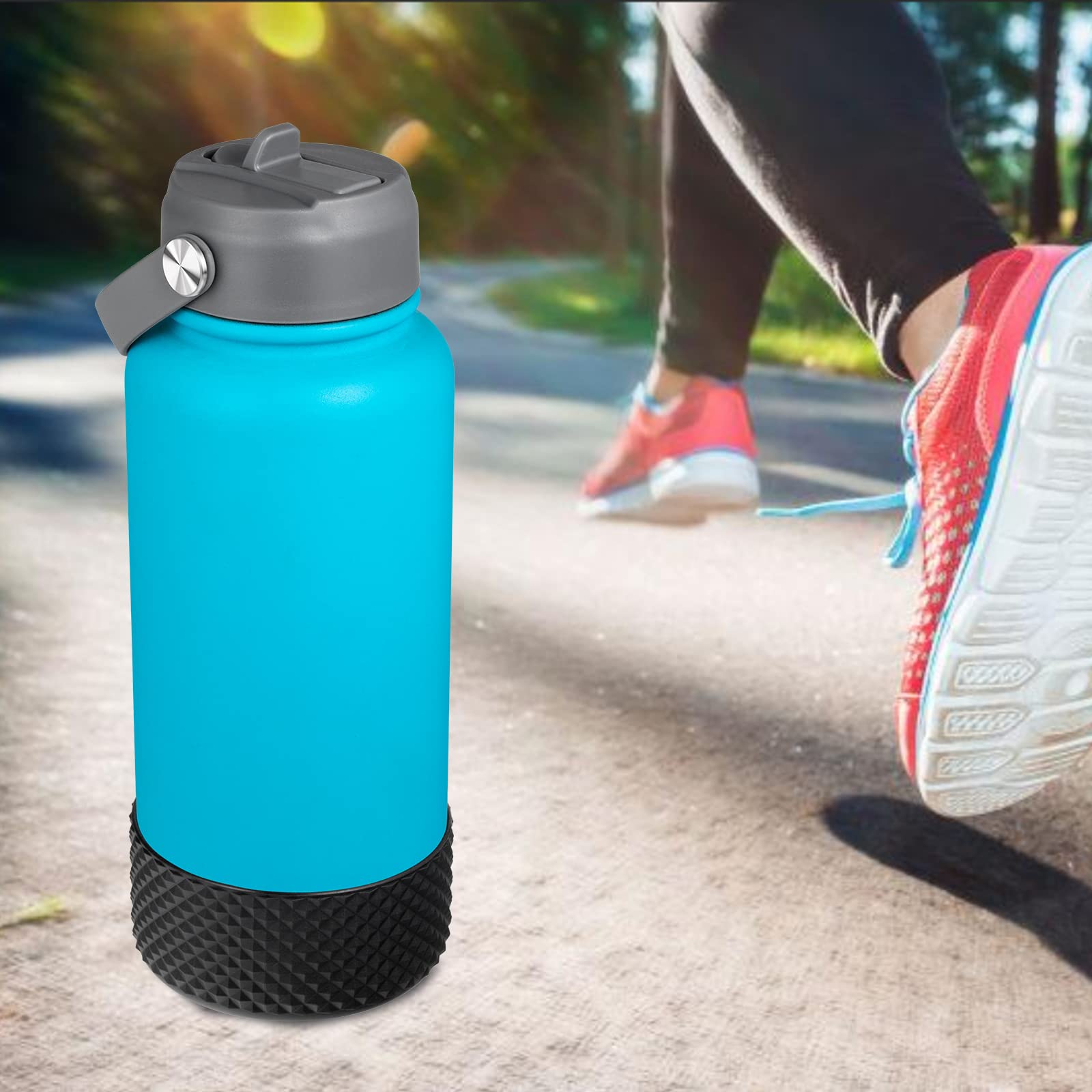 FLORAPELL Boot for Hydro Flask 12 16 18 20 21 24 32 40 oz Water Bottle, Silicone Hydroflask Boots Protective Bottom Sleeve Cover for Hydro Water Bottles (Black, Fits 32 oz and 40 oz Bottles)