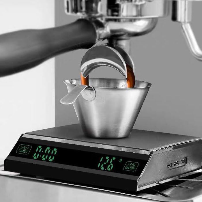 Food Scale 3000g / 0.1g Rechargeable Kitchen Scale Digital Coffee Scale with 3 Modes, Timer, LED Display, Pour Over Drip Espresso Scale for Baking Cooking Coffee Jewelry Mini Scale (Black)