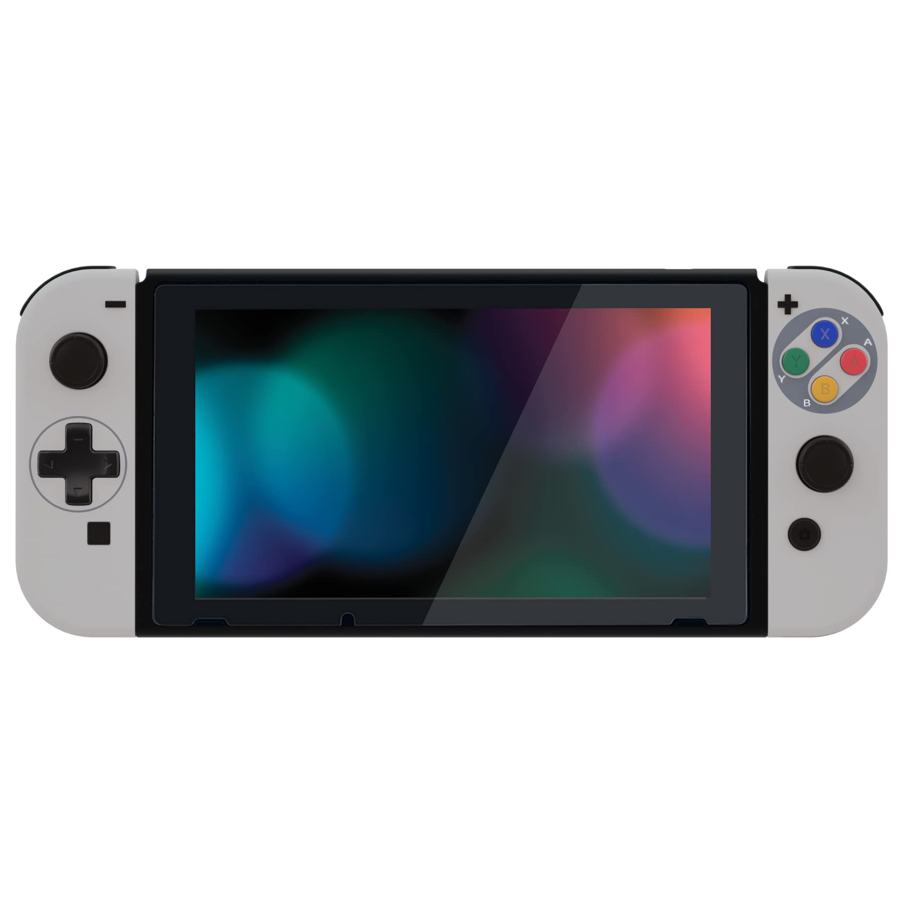 eXtremeRate JZT106 Nintendo Switch Joycon Housing (Classic EU SFC SNES, D-Pad Version), Glossy Shell, Replacement for Switch Oled Joy-Con – Console Shell NOT Included