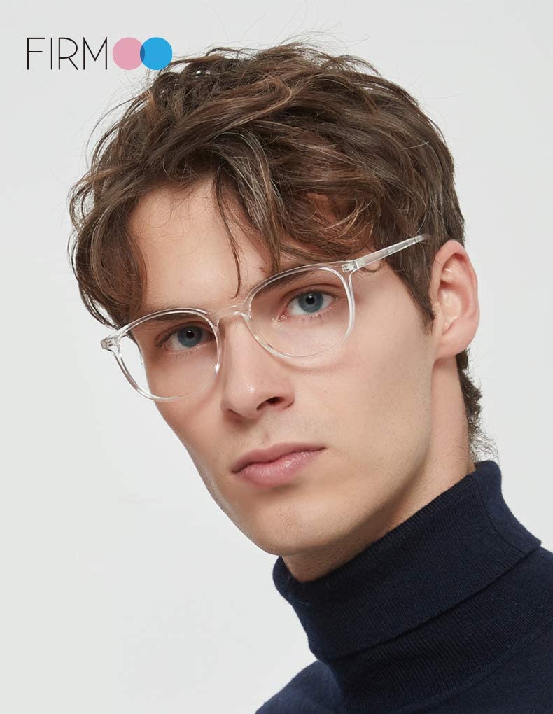 Firmoo Classic Square Blue light Blocking Computer/TV Reading Glasses,Glare Free Readers,Lightweight Plastic Frame Unisex Women/Men(Clear Frame)
